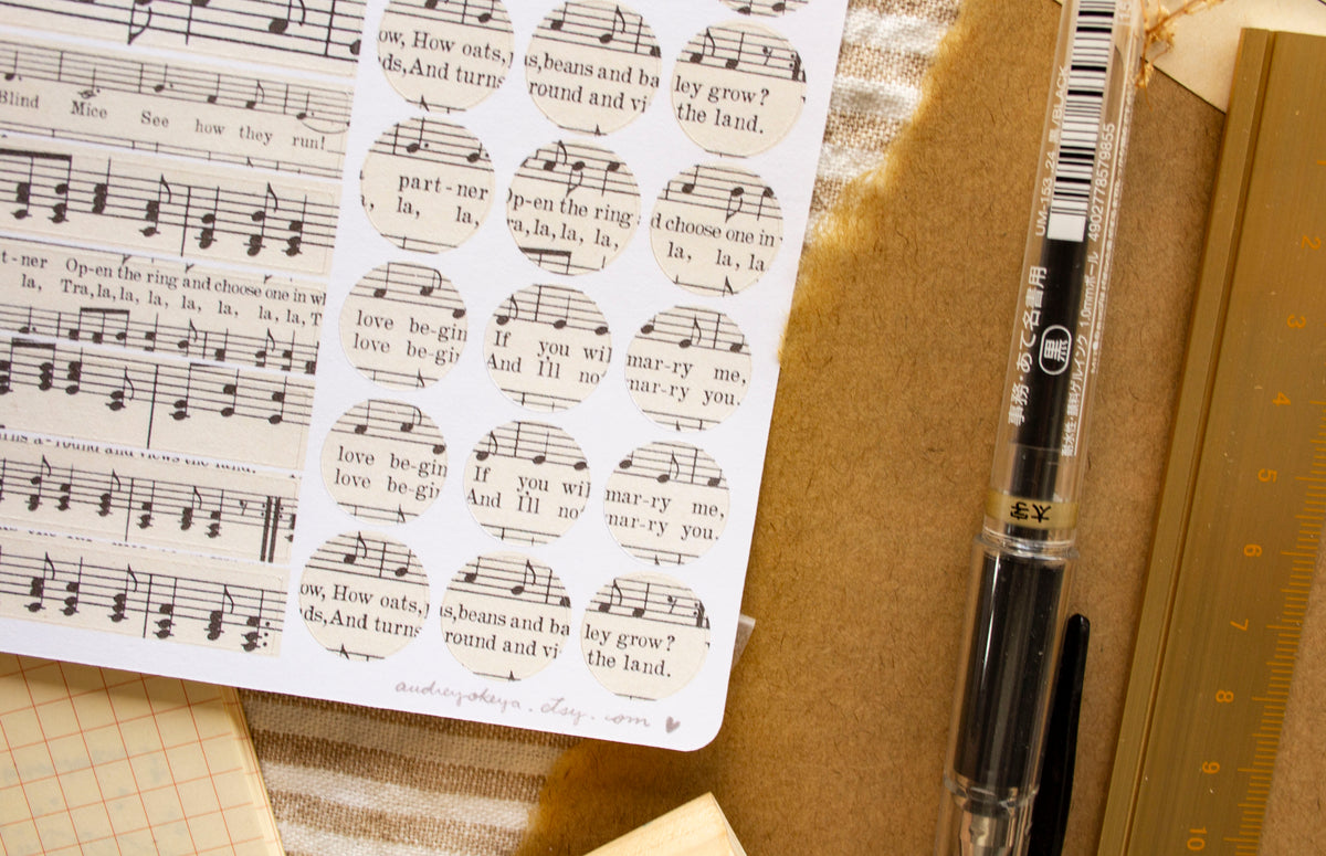 Vintage Music Sticker Sheet – Audrey Okeya Illustration