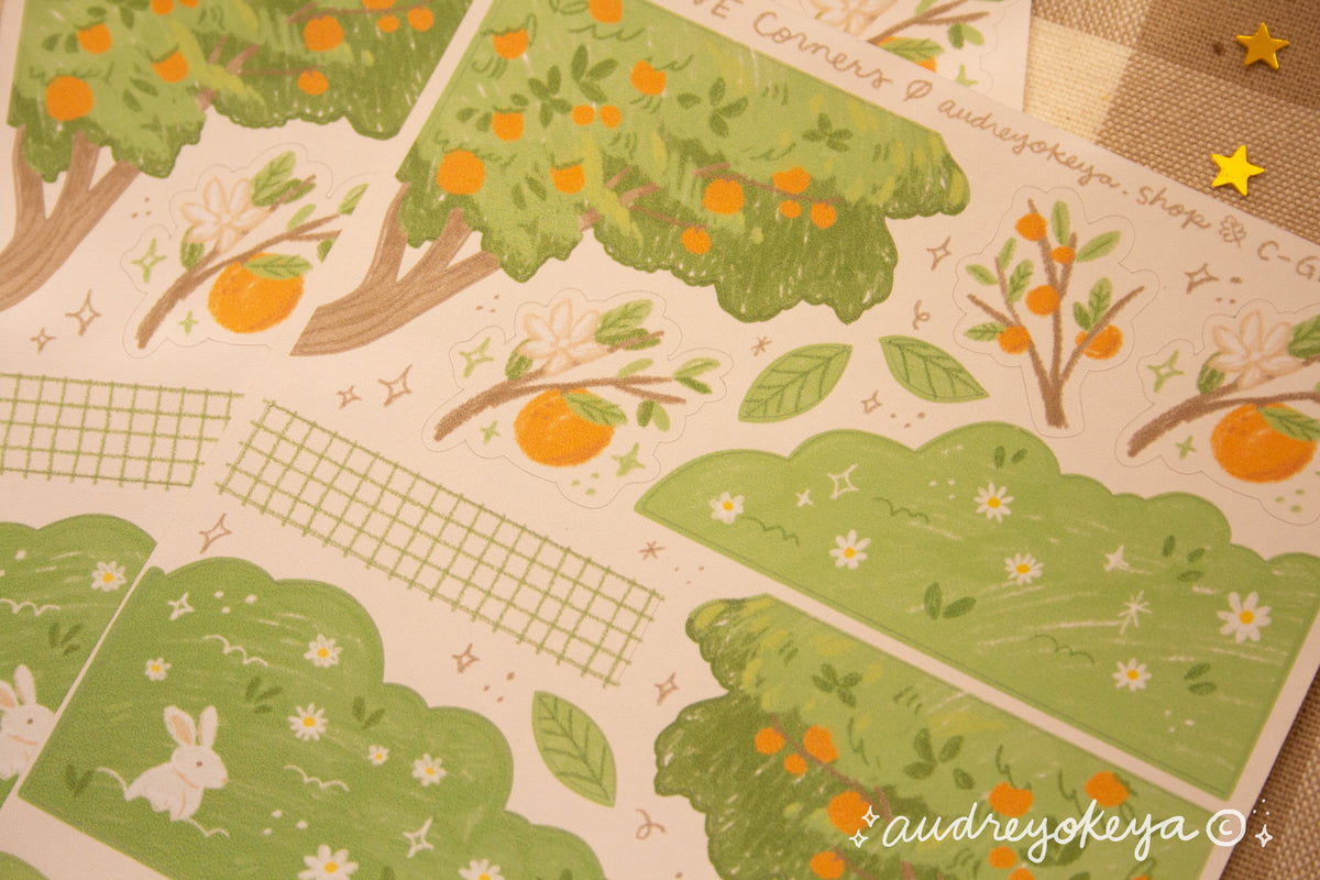 Autumn Corner Sticker Sheet | Grove Corner Sticker Sheet – Audrey Okeya ...